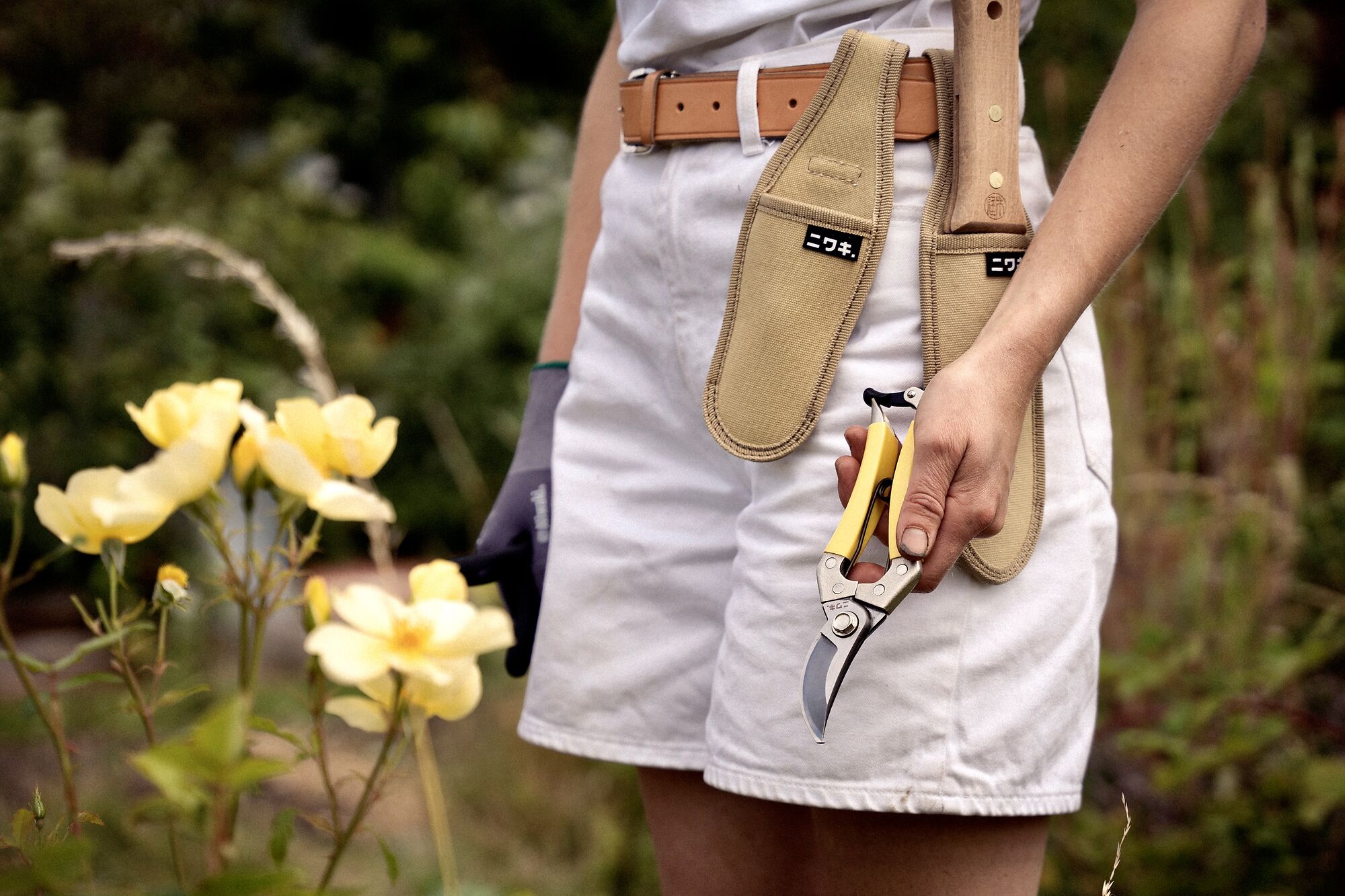 Niwaki Daikiba Secateurs with a canvas holster